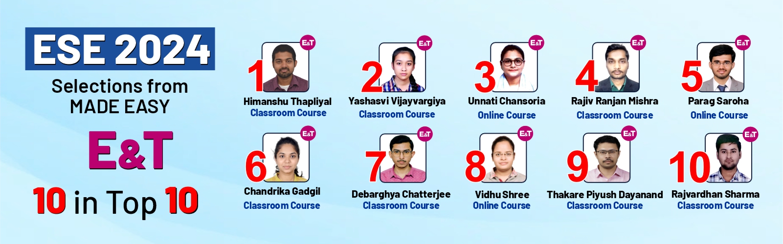 MADE EASY Classroom Courses for GATE, ESE, SSC JE, and PSUs Exams